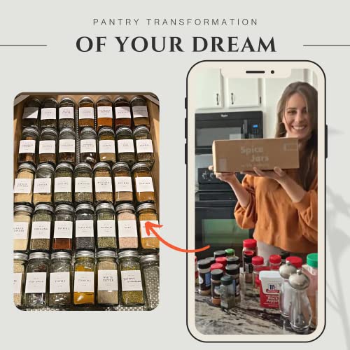 Spice Jars With Label Spice Organizer And Storage, Spices And Seasonings Sets Seasoning Organizer Kitchen Organization And Storage Seasoning Jars Spice Bottles Spice Containers For Cabinet Organizing