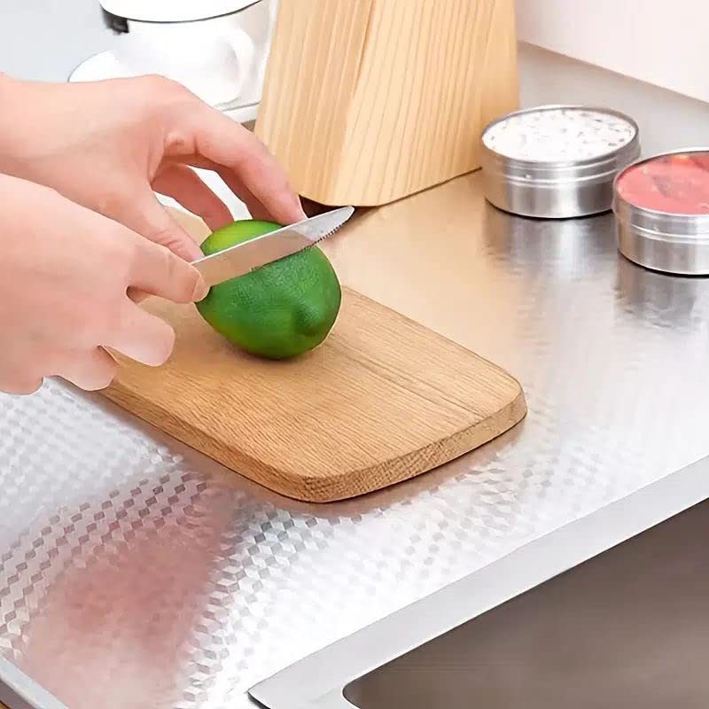 Kitchen Backsplash Stickers Wallpaper, Kitchen Sticker Self Adhesive Kitchen Foil Stickers Oil and Water Resistant Cooktop Sticker for Cabinet Countertops and Drawer Liner Shelves . 15.7x118 Inchs…