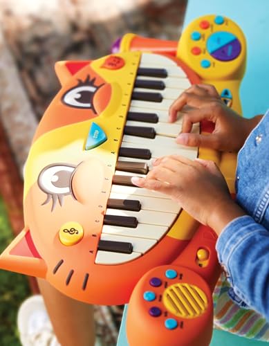 B. toys- Meowsic- Interactive Cat Piano – Toy Piano & Microphone – Musical Instrument For Toddlers, Kids – 20+ Songs, Sounds & Recording Feature – 2 Years +