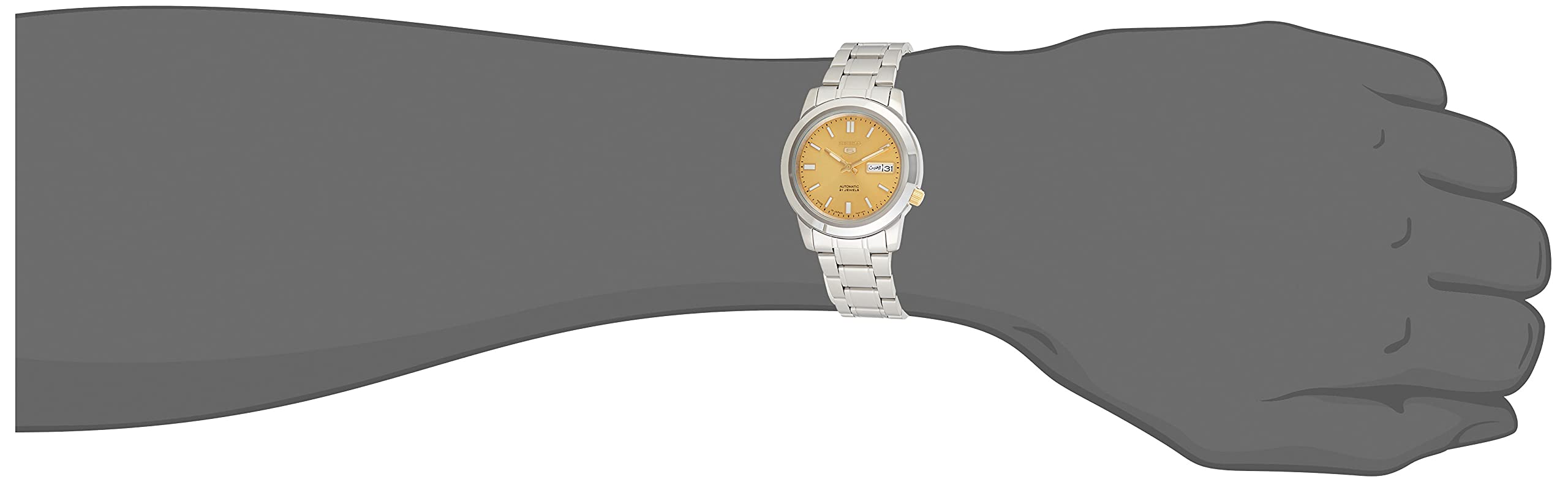 Seiko Series 5 Automatic Gold Dial Men's Watch SNKK13J1