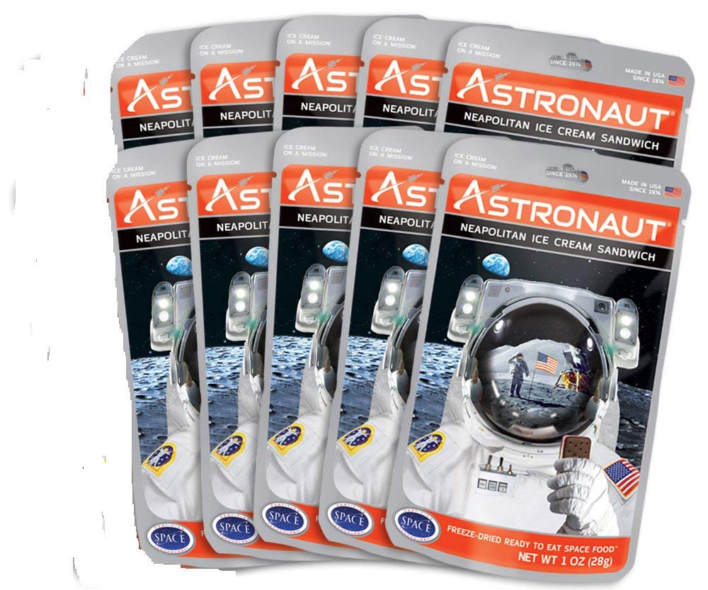 American Outdoor Products Astronaut Neapolitan Ice Cream Sandwich, 1.0 oz, (Pack of 10)