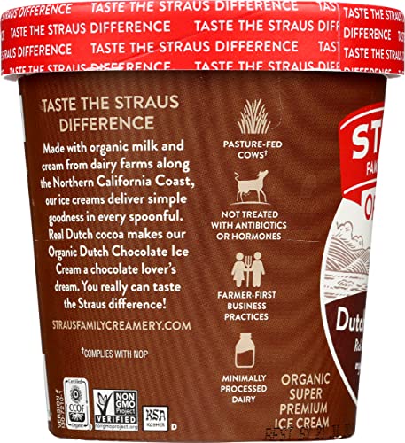Straus Family Creamery, Organic Dutch Chocolate Ice Cream, 1 16 oz (Frozen)