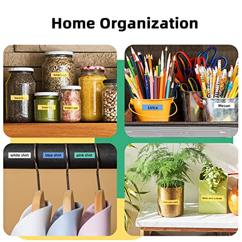 Label KINGDOM Handheld Label Maker Machine with Tape,Portable Label Printer E1000 Labeler for Labeling with AC Adapter,Easy QWERTY Keyboard,for Home,School,Office,Industrial Organization Green