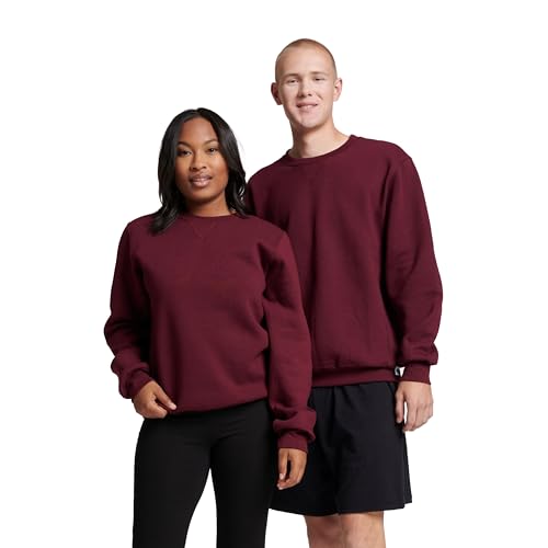 Russell Athletic Men's Dri-Power Fleece Crew, Maroon, Medium