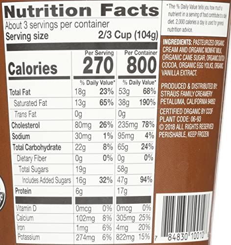 Straus Family Creamery, Organic Dutch Chocolate Ice Cream, 1 16 oz (Frozen)