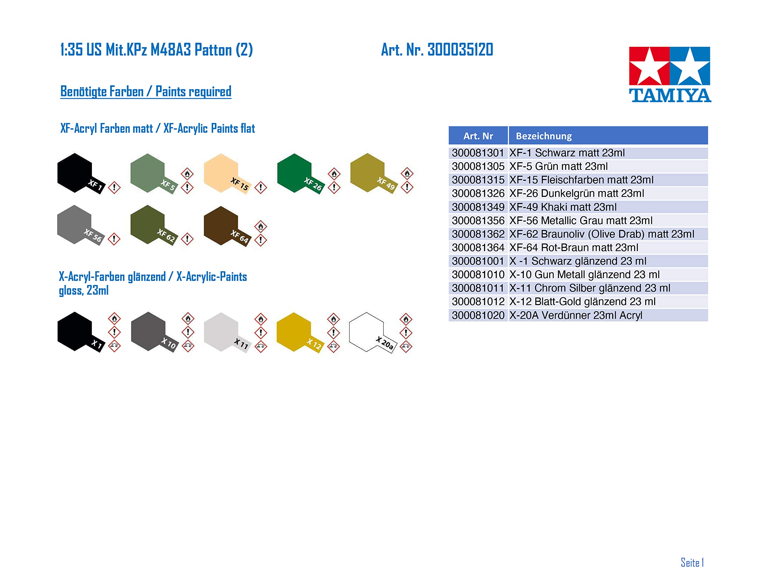 Tamiya 35120 1/35 US M48A3 Patton Tank