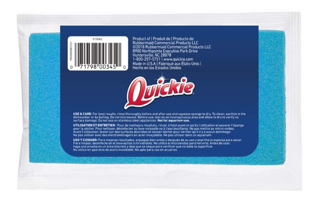 Quickie Sponges, Non-Scratch Multi-Purpose Scrubbing Sponge, 2-Pack, 2 Count, Kitchen Sponge