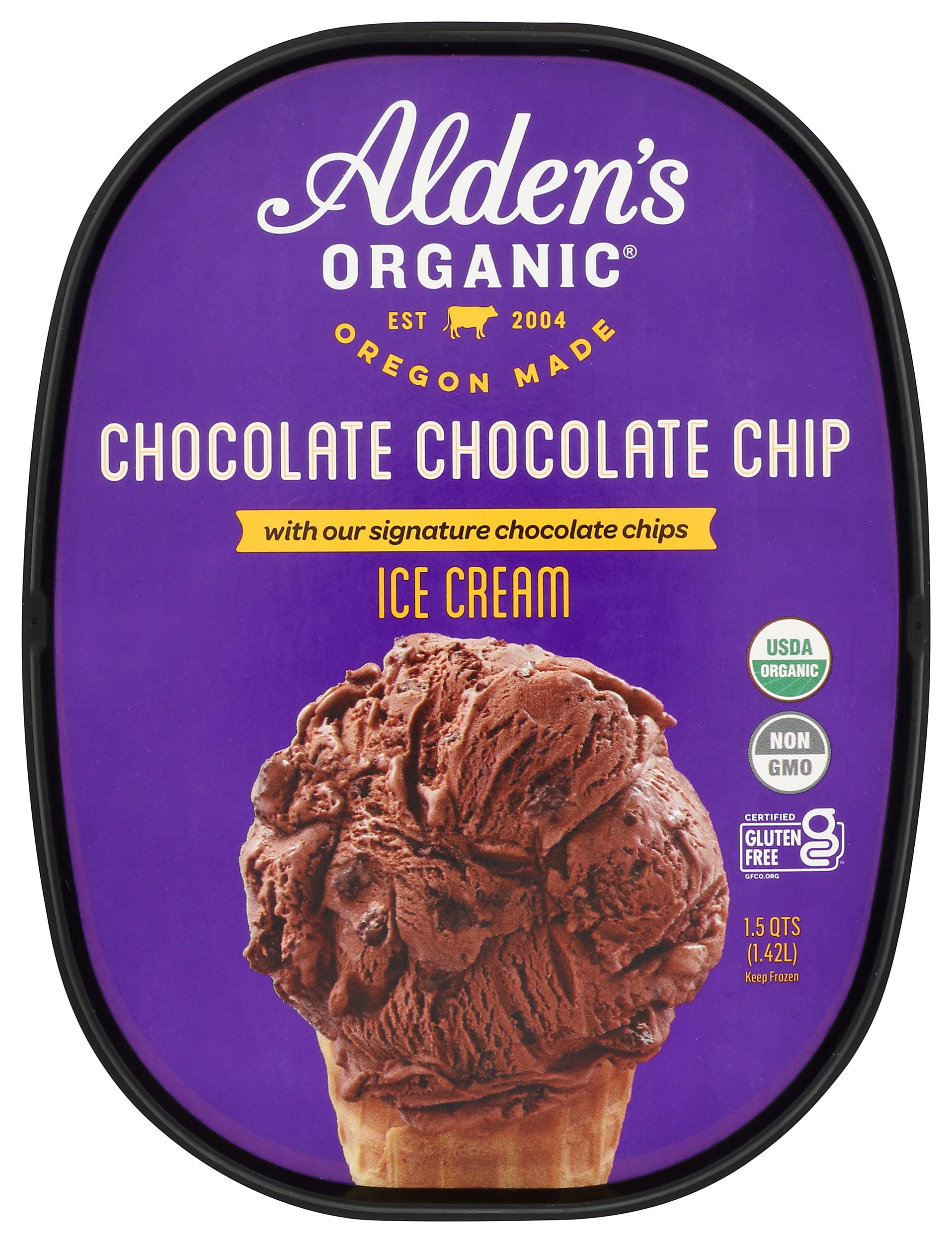 Alden's, Organic Chocolate Chocolate Chip Ice Cream, 48 oz (Frozen)