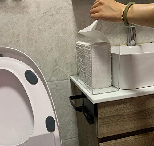 Cq acrylic Countertop Paper Towel Dispenser,Folded Paper Towel Holder,Clear Guest Towel Napkin Holder, Suitable for Z-fold, C-fold or Multi-Fold Paper Towels,Pack of 1