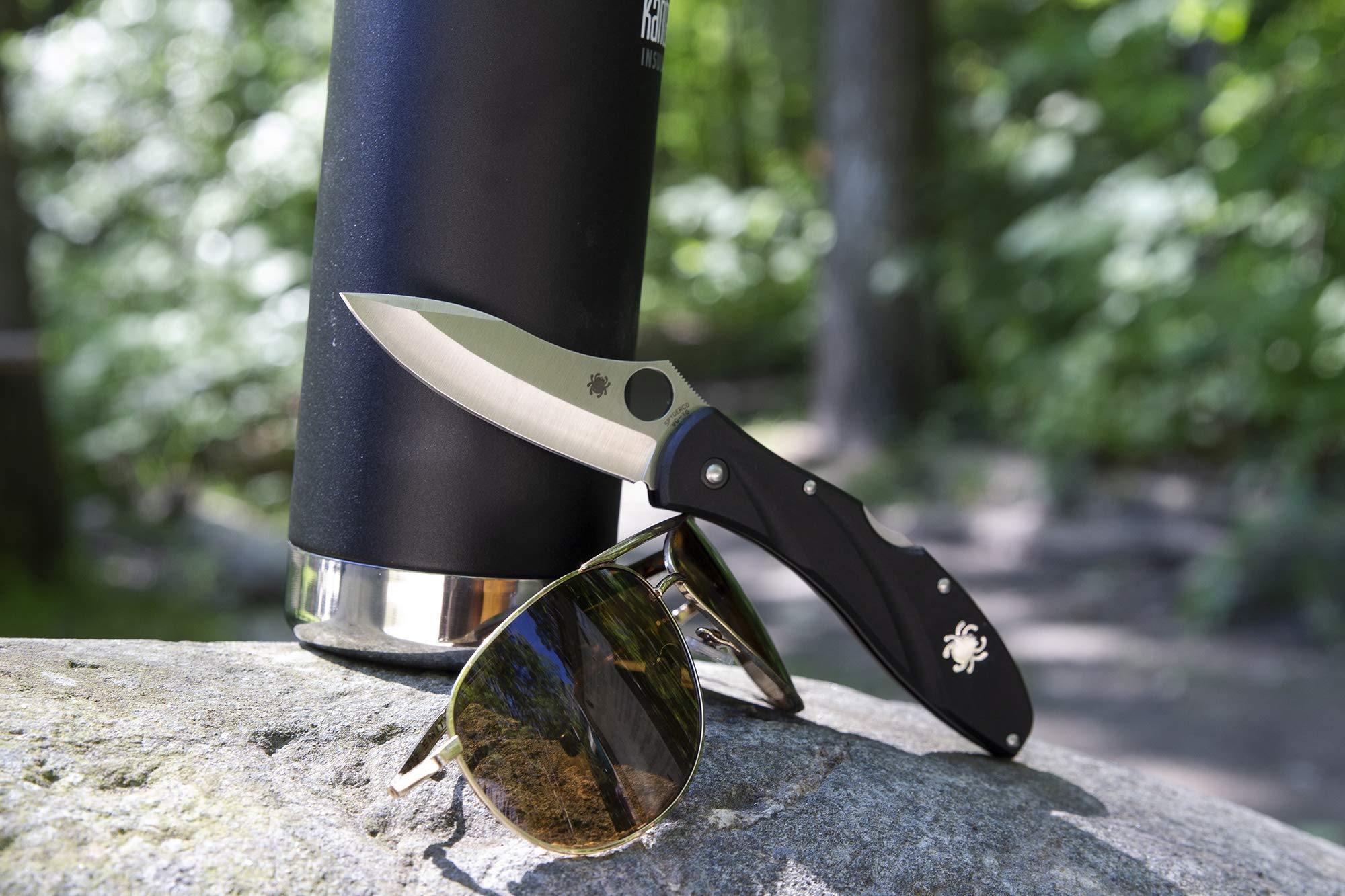 Spyderco CENTOFANTE 3 Prestige Folding Utility Pocket Knife with 3.14" VG-10 Stainless Steel Hollow Ground Blade and Lightweight FRN Handle - PlainEdge - C66PBK3