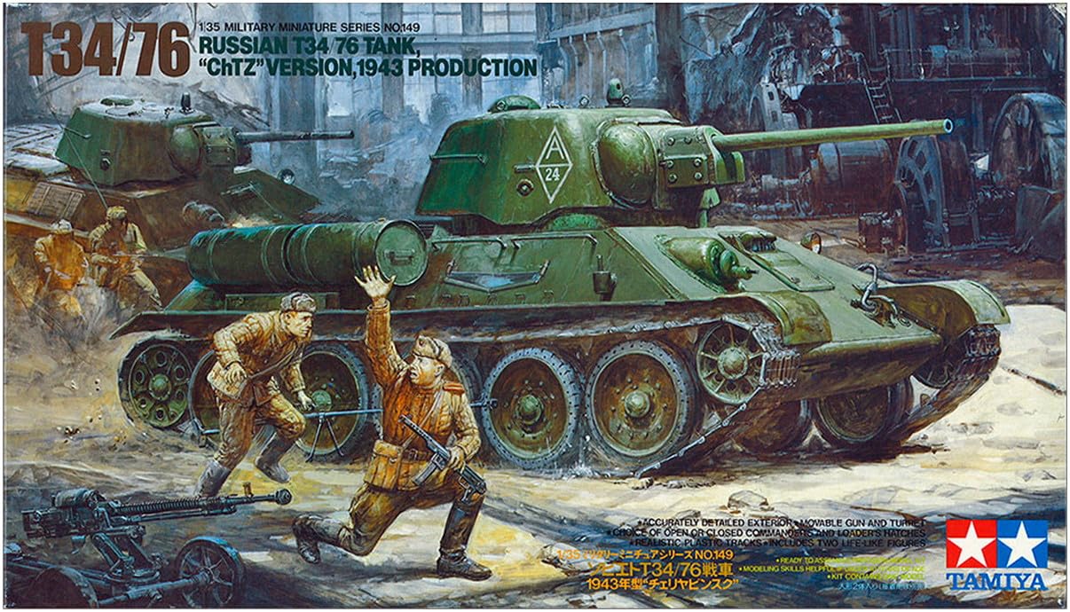 Tamiya America, Inc 1/35 Russian T34/76 ChTZ, TAM35149,Black, 0.5 Liters
