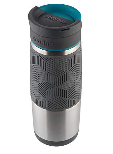Contigo Autoseal Transit Stainless Steel Travel Mug, 16 Oz, Stainless Steel with Blue