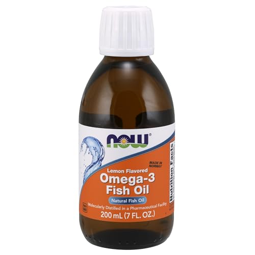 NOW Foods Supplements, Omega-3 Fish Oil Liquid, Molecularly Distilled, Lemon Flavored, 7-Ounce