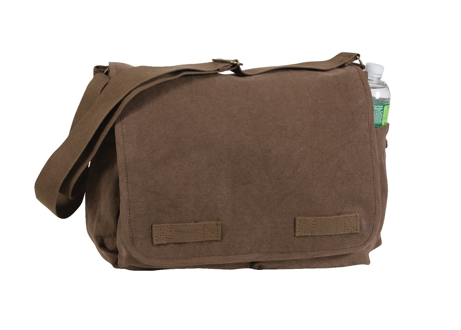 Rothco Classic Canvas Messenger Bag - Heavyweight Canvas Crossbody Shoulder Pack ā Brown
