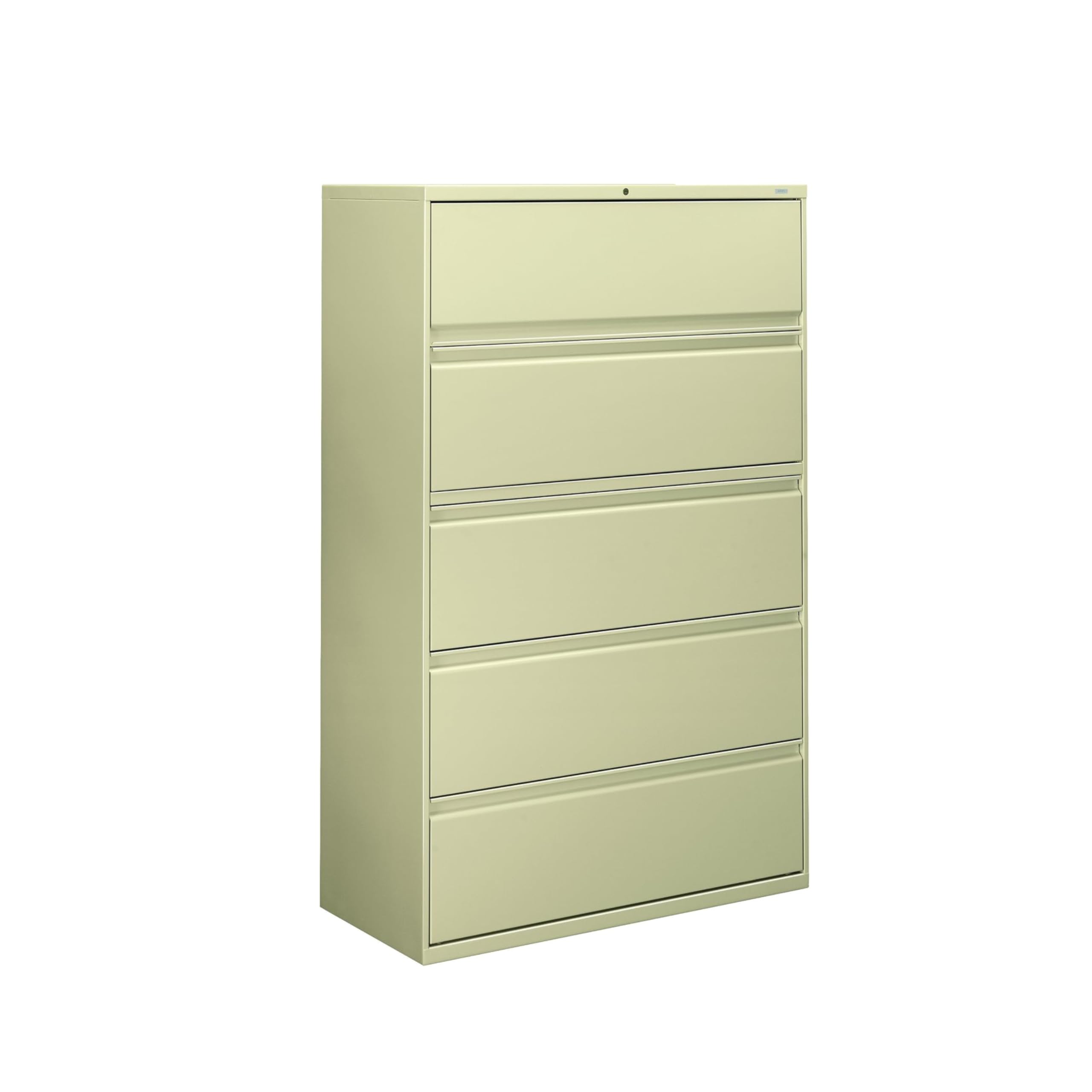 HON Brigade 5 Drawer Lock-800 Series Lateral Office Storage Locking Metal Cabinet 42" W x 18" D-Adjustable Hangrails for A4, legal, Letter Files-Putty