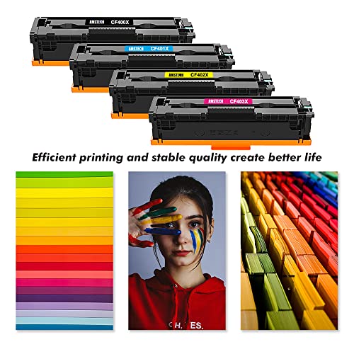 201X 201A Toner Cartridge 4 Pack High-Yield Compatible Replacement for HP 201X CF400X CF401X CF402X CF403X for HP Color Pro MFP M277dw M252dw M277c6 M252 M277 Printer Black/Cyan/Magenta/Yellow