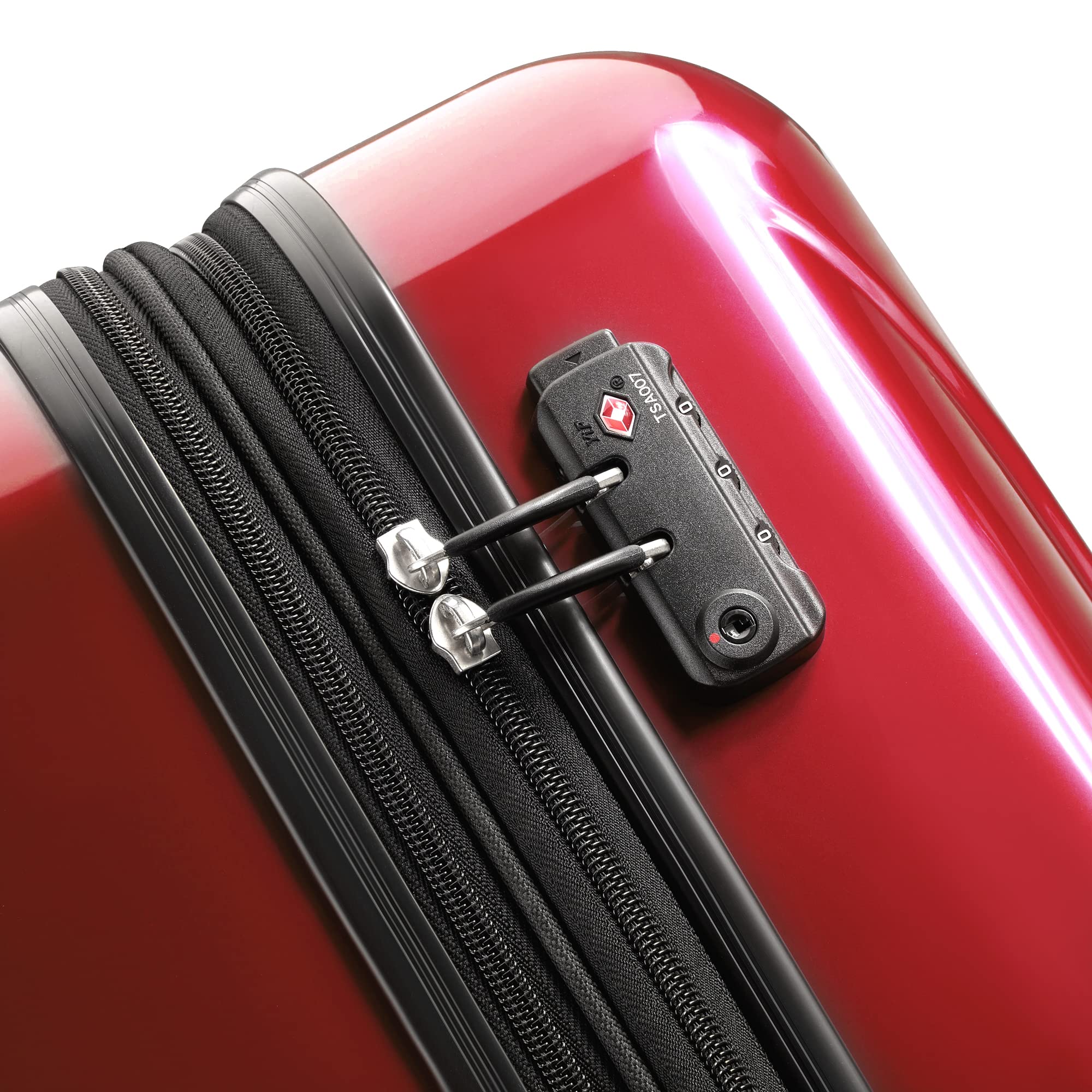 DELSEY PARIS Helium Aero Hardside Expandable Luggage with Spinner Wheels, Brick Red, Checked-Medium 25 Inch
