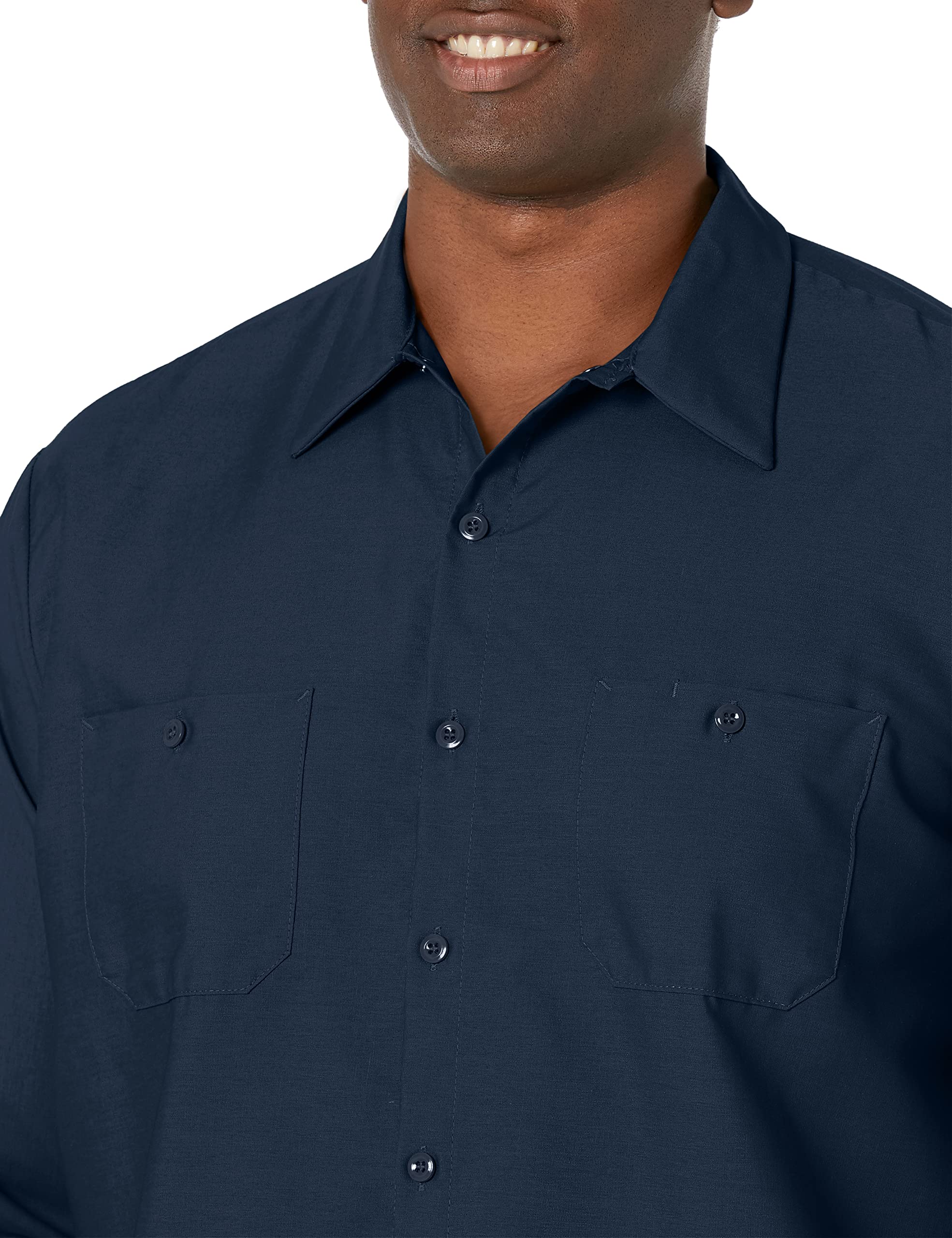 Red Kap Men's Industrial Work Shirt, Regular Fit, Long Sleeve, Navy, X-Large