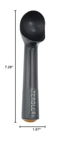 Zeroll 1020-ZT Aluminum Zerolon Anodized Commercial Ice Cream Unique Liquid Filled Heat Conductive Handle,Easy Release 40 Scoops per Gallon Made in USA, 2-Ounce, Black