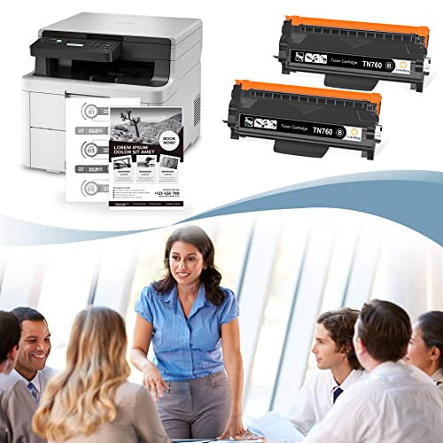 Colorking TN760 Toner for Brother Printer TN730 Black High Yield Toner Cartridge TN-730/TN-760 Replacement Compatible for DCP-L2550DW MFC-L2750DW MFC-L2710DW HL-L2350DW HL-L2370DW HL-L2395DW (2 Pack)