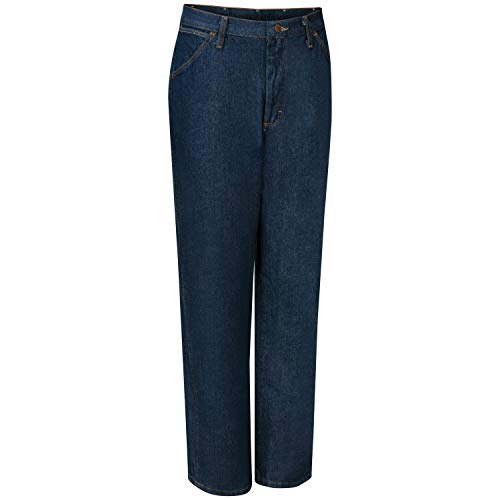 Red Kap Men's Classic Work Jean, Prewashed Indigo, 34x32