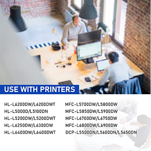 Amstech TN850 TN 850 TN-850 High Yield Toner Cartridge 2 Pack Compatible Replacement for Brother TN850 TN820 HL-L6200DW MFC-L5850DW MFC-L5700DW L5900DW HL-L5200DW MFC-L5900DW MFC-L6800DW Printer Black