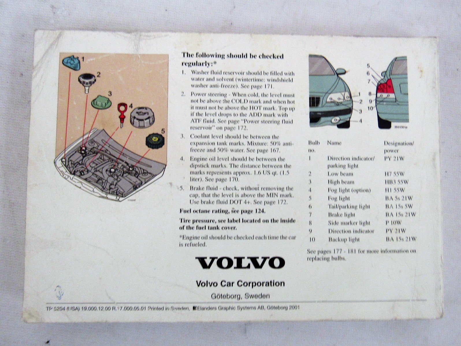 2001 Volvo S60 Owners Manual