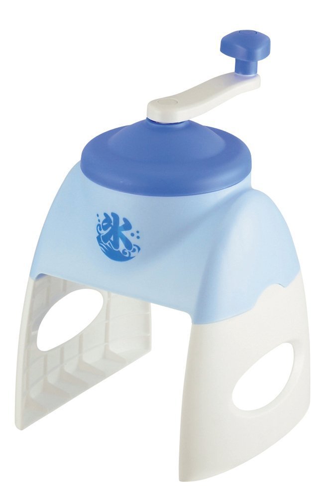 JapanBargain 1920, Japanese Slushy Machine Snow Cone Maker Shaved Ice Machine Hand Crank Non-Electric Made in Japan, Blue