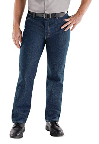 Red Kap Men's Classic Work Jean, Prewashed Indigo, 34x32