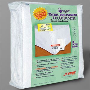 JT Eaton Lock-Up Full Stretch-Knit Polyester Box Spring Cover