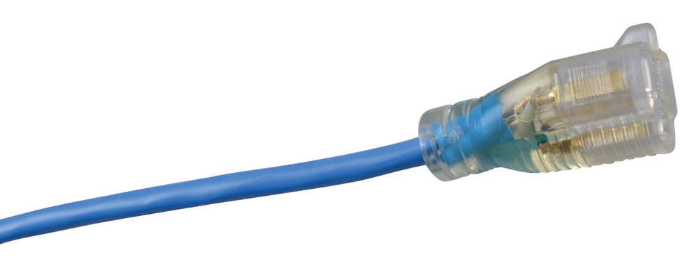 Southwire Coldflex Medium Duty Extension Cord, 100Ft, 14 Gauge, 3 Conductor, Cold Weather Cord, Blue, 2469SW8806