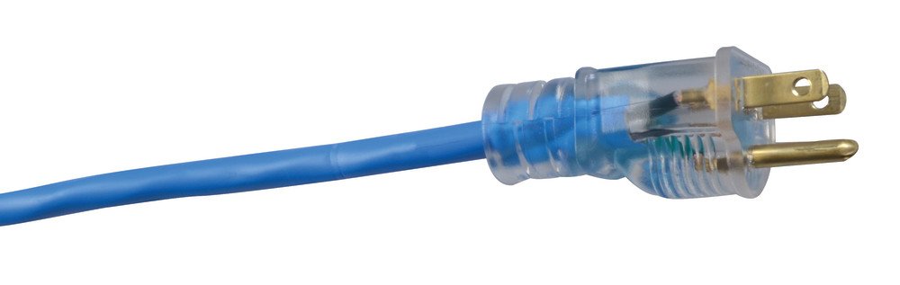 Southwire Coldflex Medium Duty Extension Cord, 100Ft, 14 Gauge, 3 Conductor, Cold Weather Cord, Blue, 2469SW8806