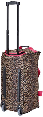 Rockland Rolling Duffel Bag, PINKLEOPARD, 22"