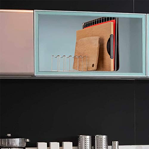 SANNO Pot Lid Organizer Pot Lid Rack Holder Drawer Plate Organizer for Bakeware Dish Plate, Cutting Boards, Pots & Pans, Serving Trays, Reusable Containers in Cabinet Pantry