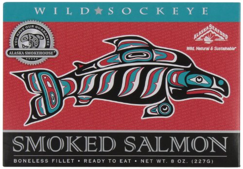 Alaska Smokehouse Smoked Sockeye Fillet in Gift Box, 8-Ounce Each (Pack of 2)