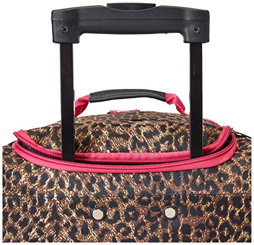 Rockland Rolling Duffel Bag, PINKLEOPARD, 22"