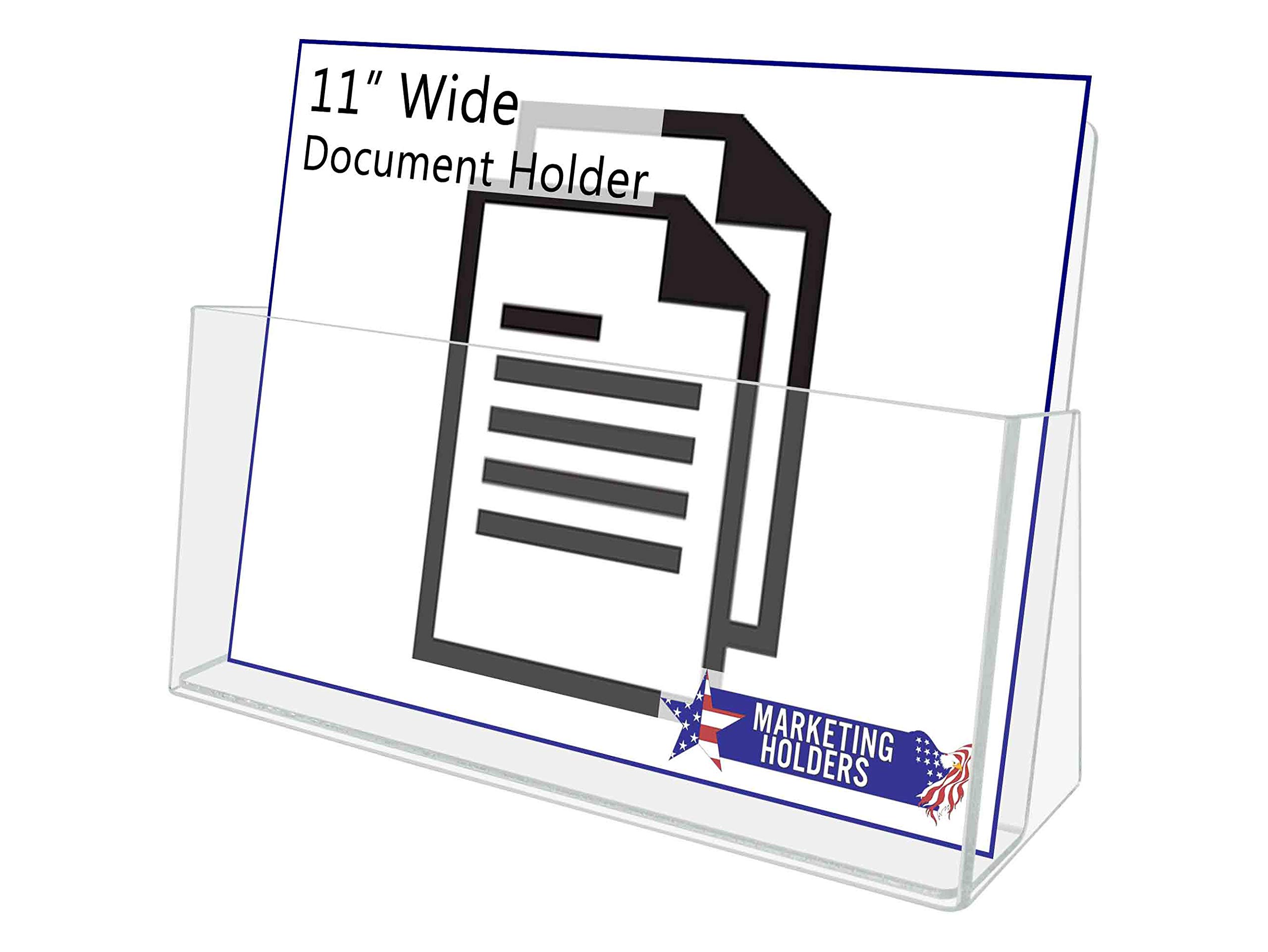 Marketing Holders 5 Pack Brochure Holders Display Stand 11" W Landscape Freestanding Literature Holder Portable Durable Perfect for Customer Areas Clear Acrylic