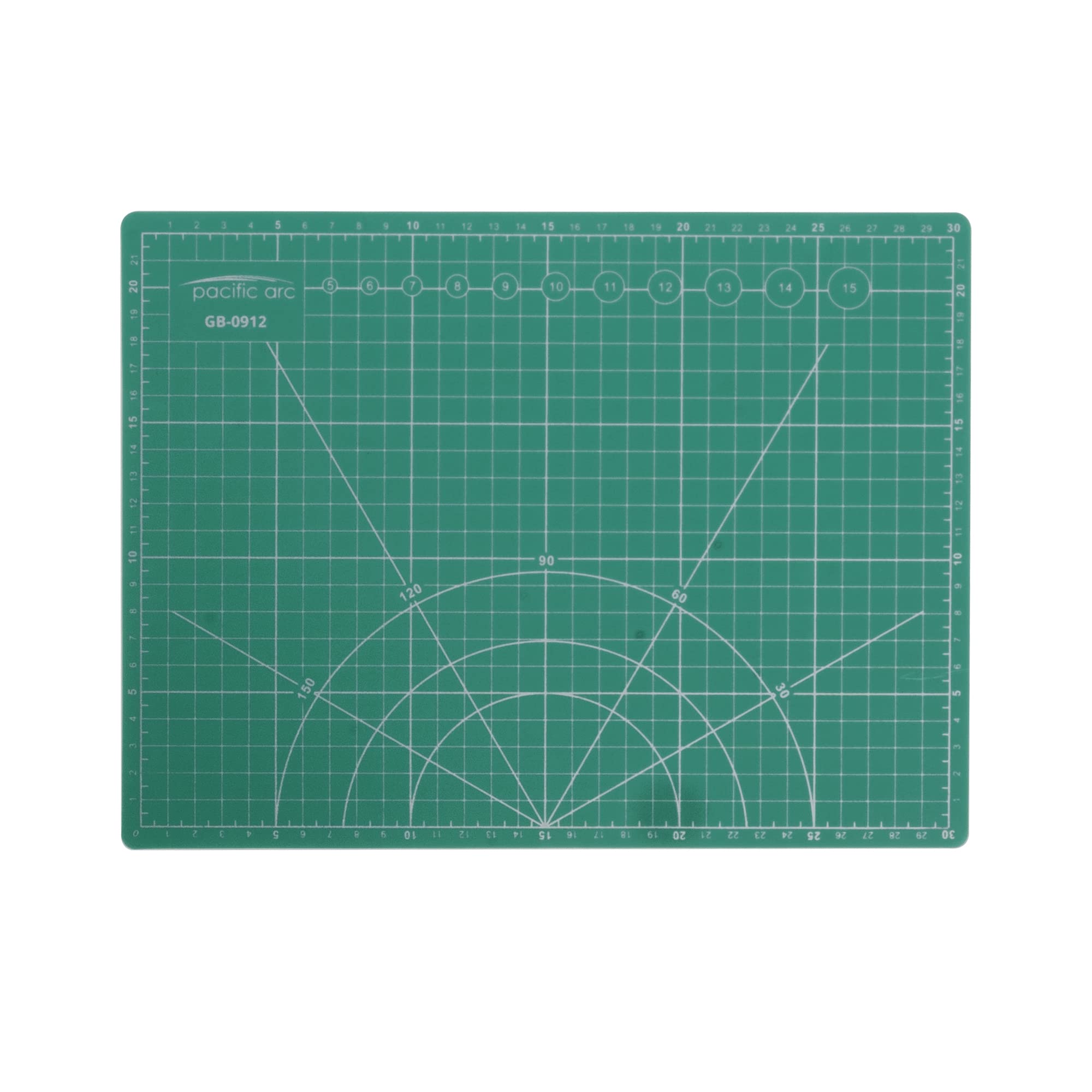 Pacific Arc Double Sided Self Healing Cutting Mat - Thick and Durable Vinyl Rotary Cutting Mat for Sewing & Scrapbook Paper Cutting Mat (09"x 12")