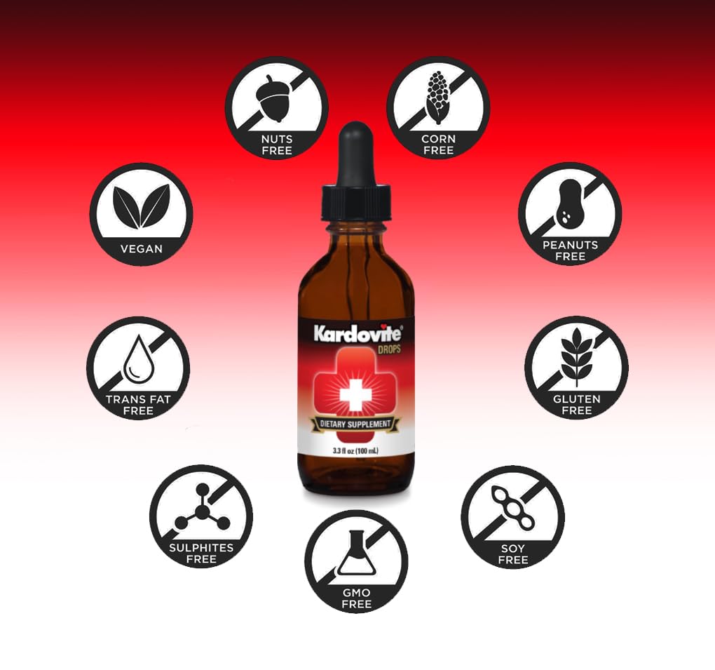 Kardovite Herbal Circulation Drops 100ml | Circulation Supplement with Hawthorn, Garlic, Cayenne, Milk Thistle, Bilberry, Valerian & Ginkgo | Supports Healthy Blood Flow & Vitality | Pack of 1