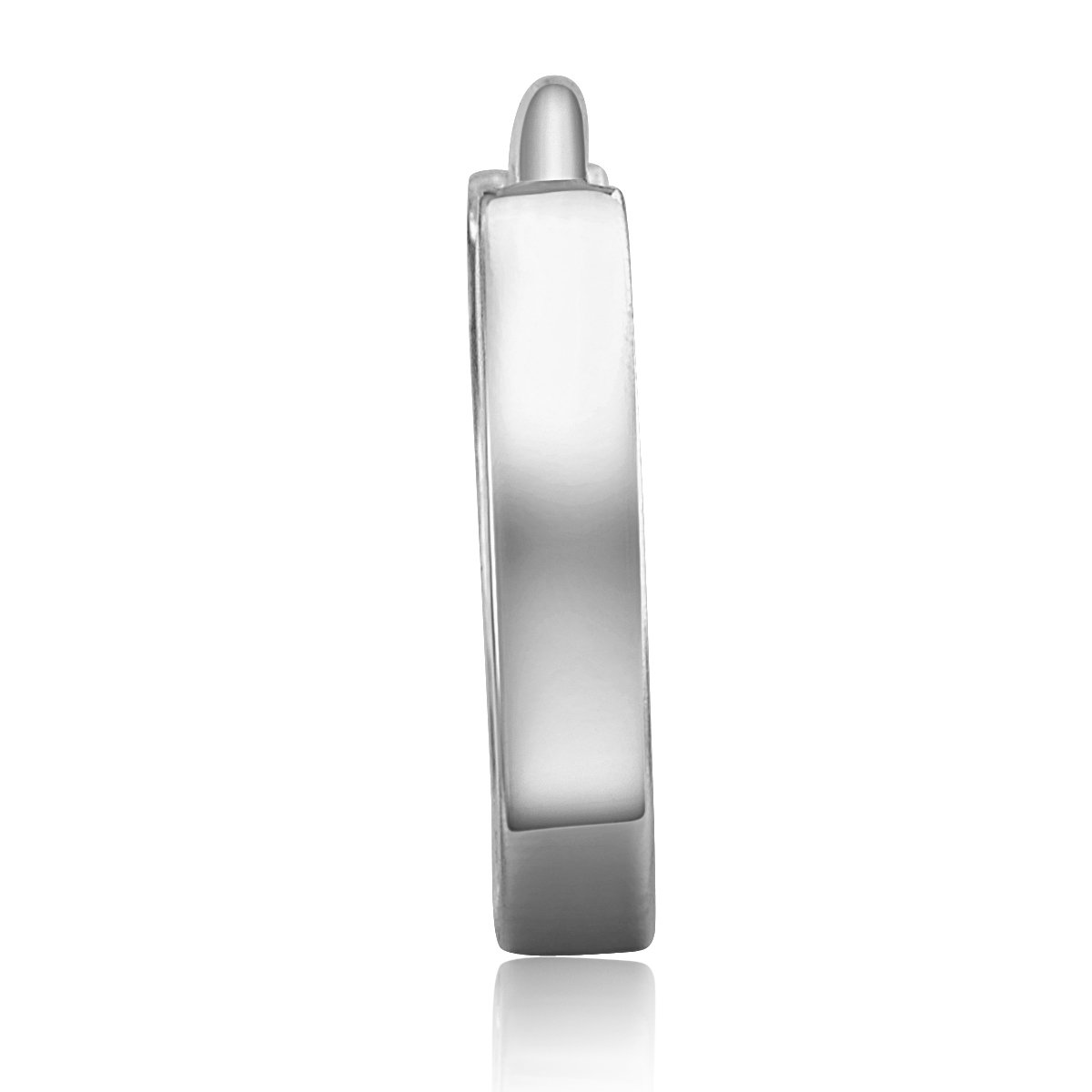 14k REAL White Gold 2mm Thickness Huggie Earrings (11 x 11 mm)