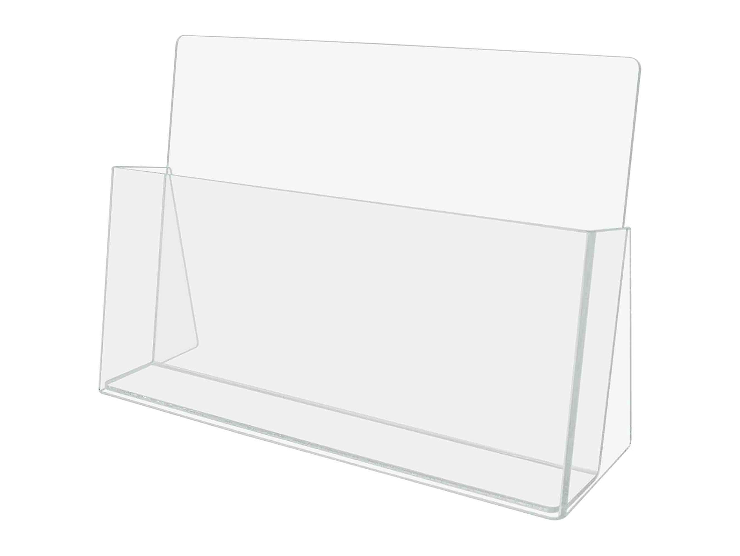 Marketing Holders 5 Pack Brochure Holders Display Stand 11" W Landscape Freestanding Literature Holder Portable Durable Perfect for Customer Areas Clear Acrylic