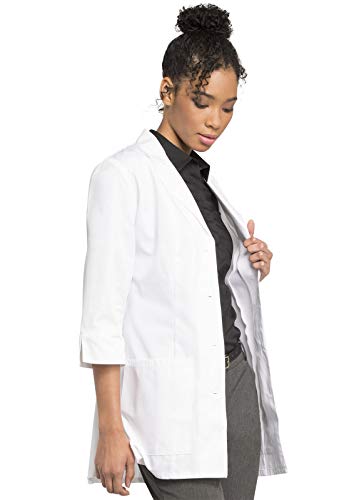 Cherokee Women's Scrubs 30" 3/4 Sleeve Lab Coat, White, Medium