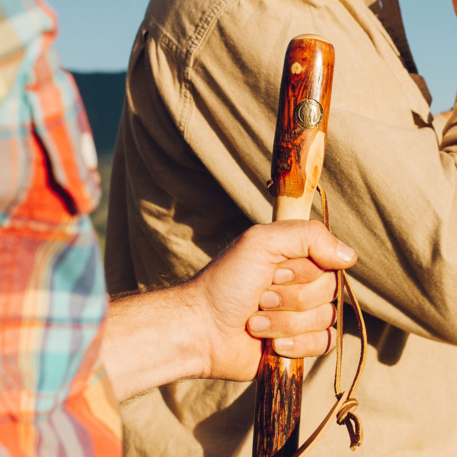 Brazos Rustic Wood Walking Stick, Twisted Hickory, Traditional Style Handle, for Men & Women, Made in the USA, 48"