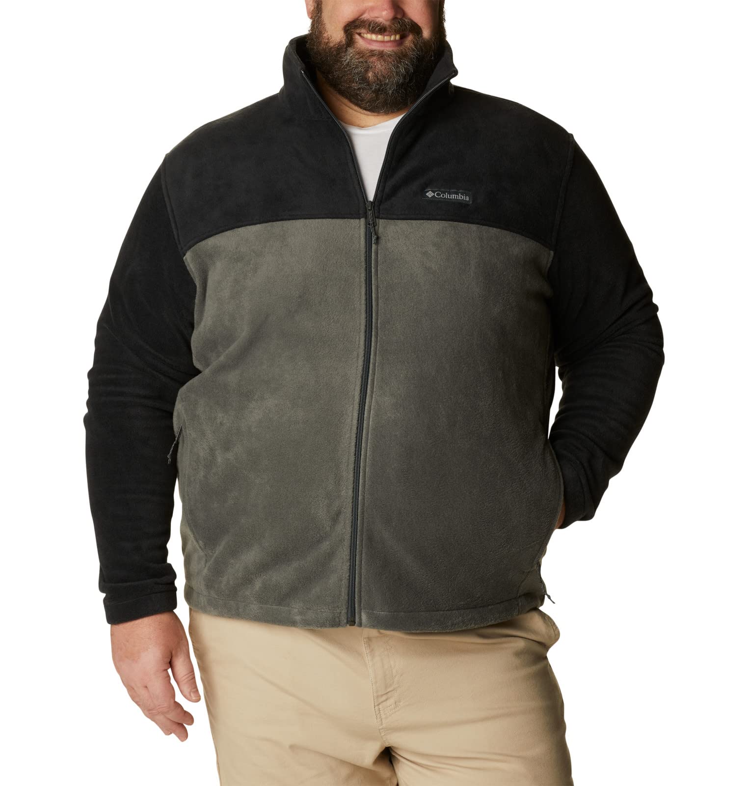 Columbia Men's Steens Mountain 2.0 Full Zip Fleece Jacket, Black/Grill, Medium