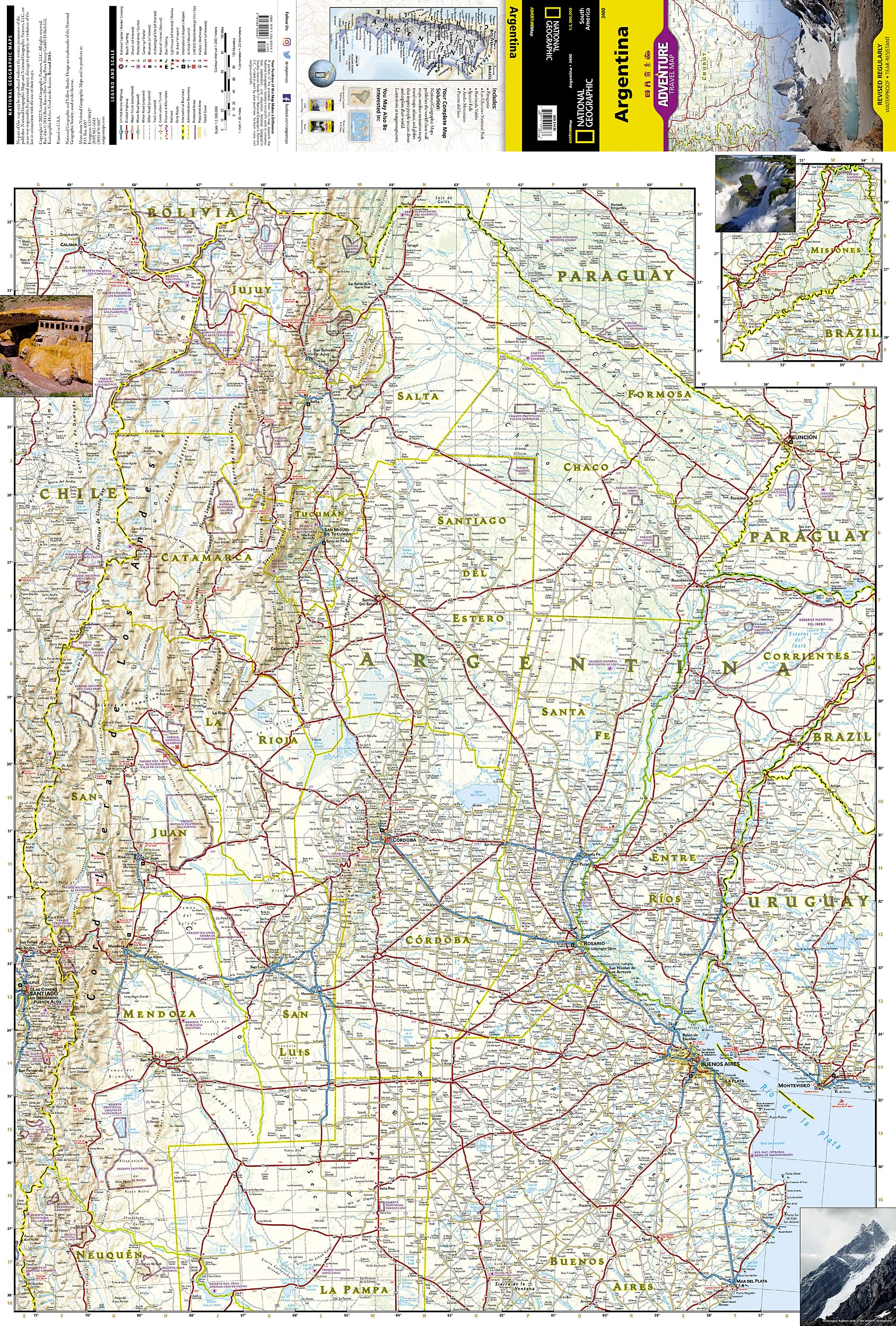 Argentina Map (National Geographic Adventure Map, 3400)
