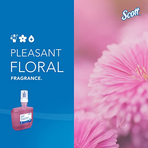 Scott Professional Foam Hand Soap with Moisturizers (91592), 1.2 L, Foaming, Pink, Floral Scent, Automatic Refills, for Kimberly-Clark Professional ICON Dispensers (2 Bottles)