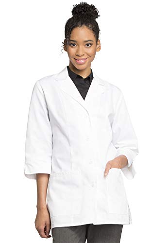 Cherokee Women's Scrubs 30" 3/4 Sleeve Lab Coat, White, Medium