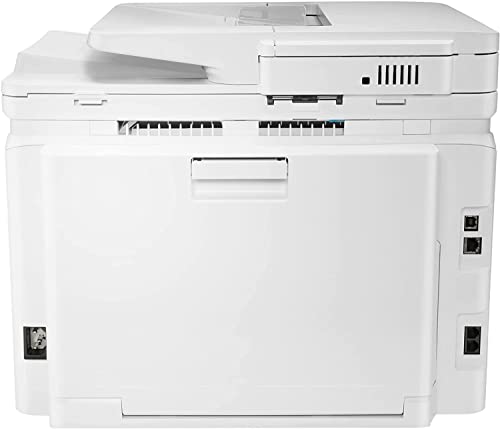 HP Color Laserjet Pro M283cdw-C Wireless All-in-One Laser Printer, Print Scan Copy Fax, White, Remote Mobile Print, 260-Sheet, 22ppm, 600x600DPI, Auto 2-Sided Printing, Durlyfish USB Printer Cable