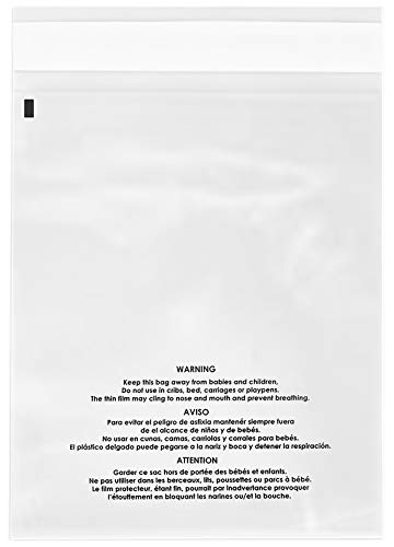 Spartan Industrial - 6" X 9" (1000 Count) Self Seal Clear Poly Bags with Suffocation Warning for Packaging, Shipping & FBA - Permanent Adhesive