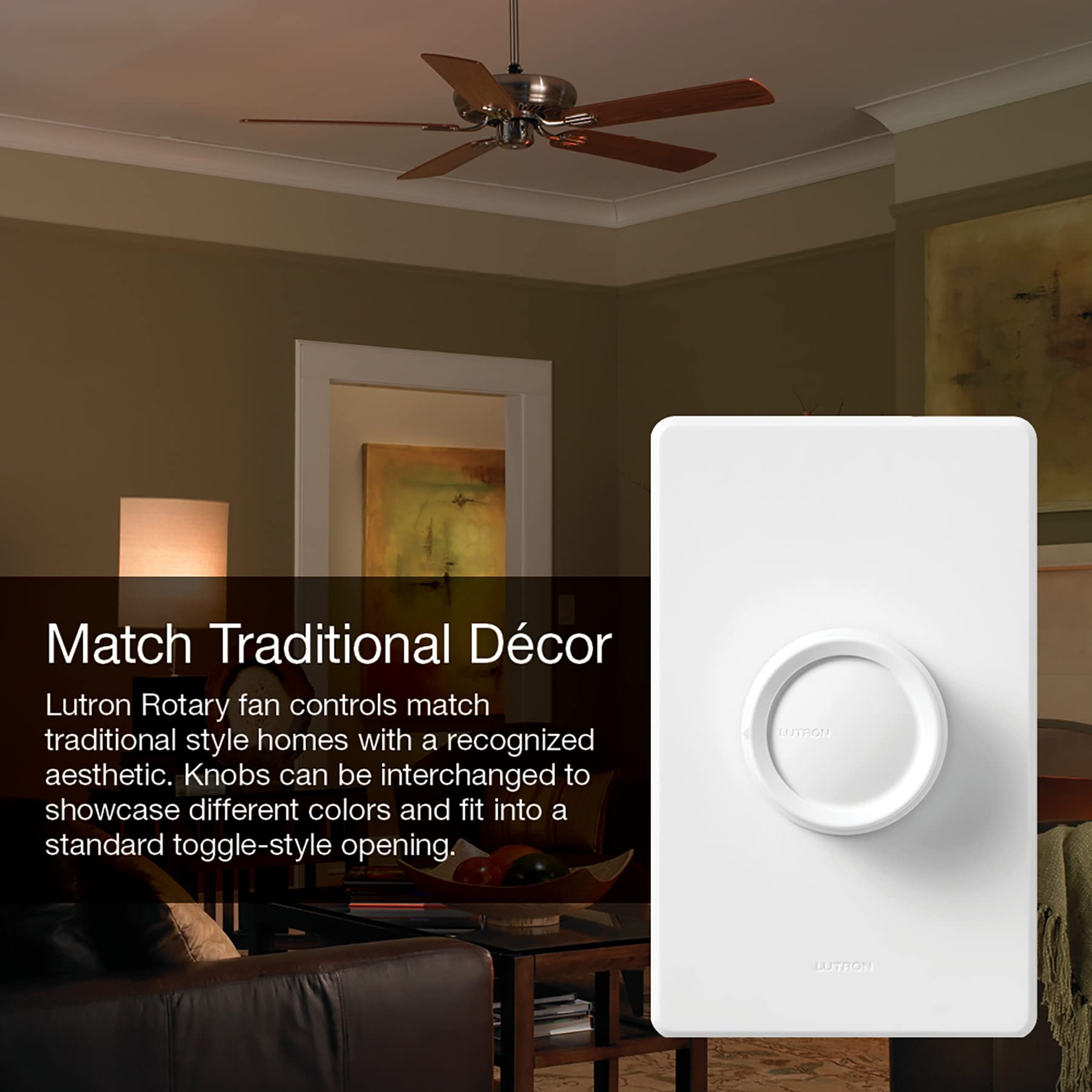 Lutron FS-5FH-DK Electronics Rotary On/Off Fan-Speed Control
